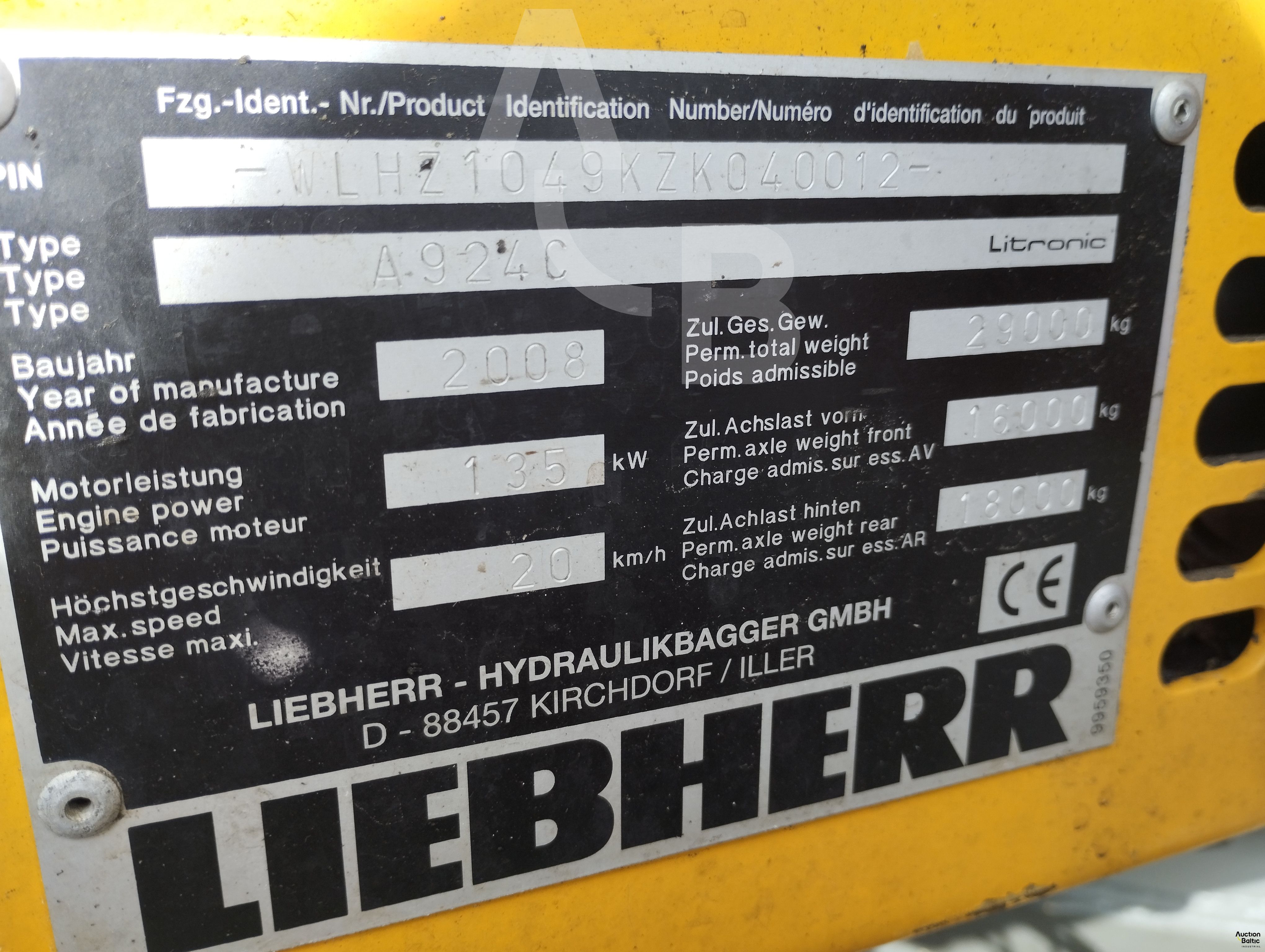 Liebherr A 924 C Litronic » Auction Baltic